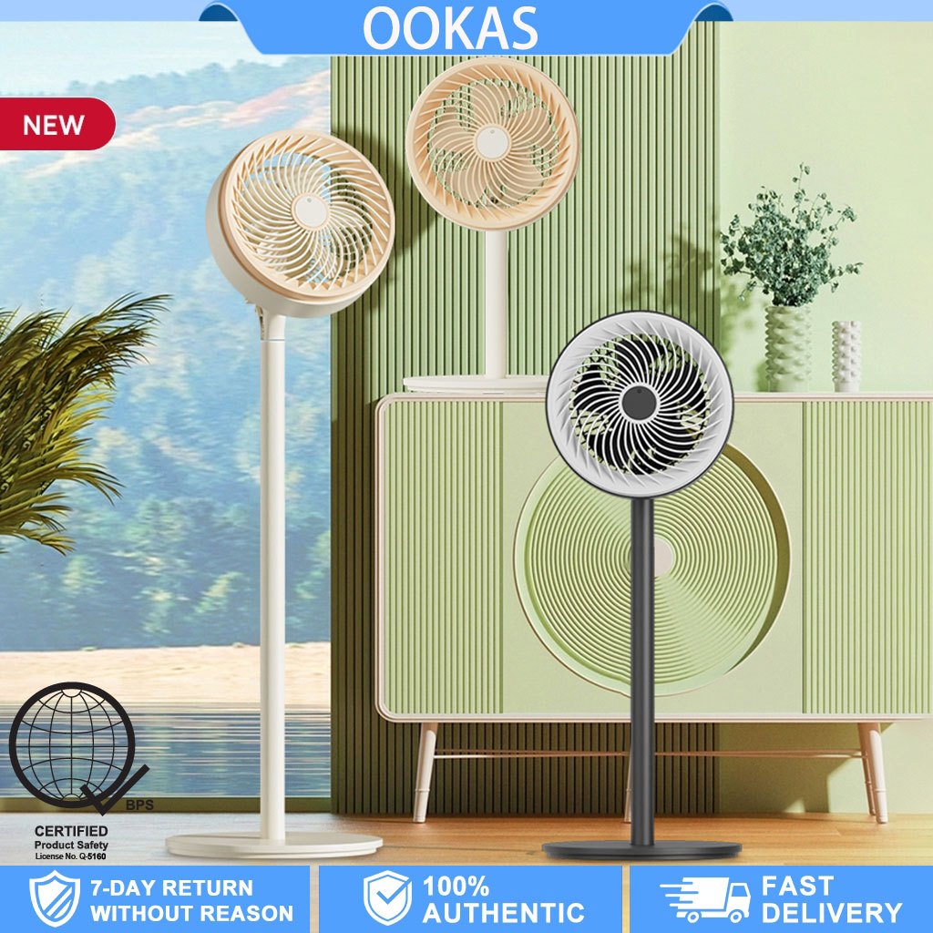 OOKAS Air Circulation Fan Stand Fan Electric Fan Strong Wind 3 Speed ...
