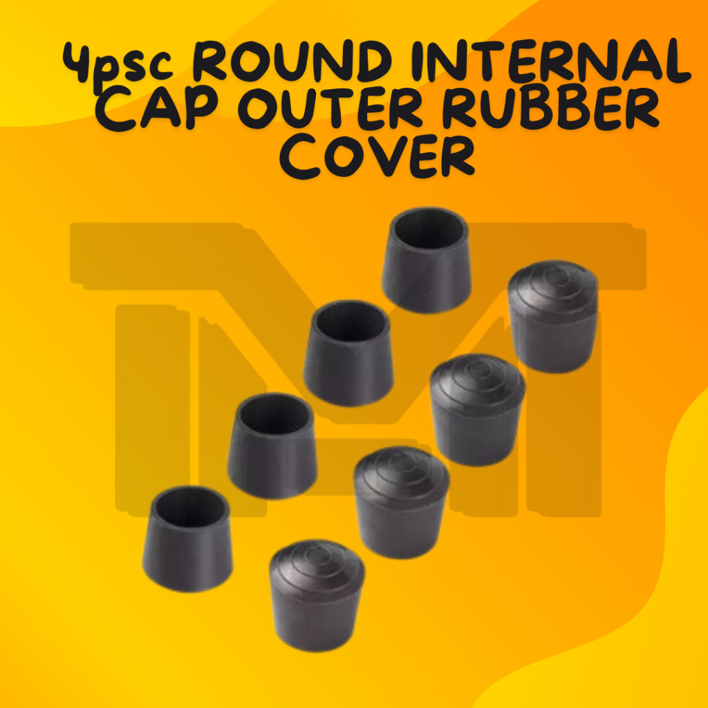 4pcs Round Internal Cap Outer Rubber Cover / Getah Kaki Meja Kerusi ...