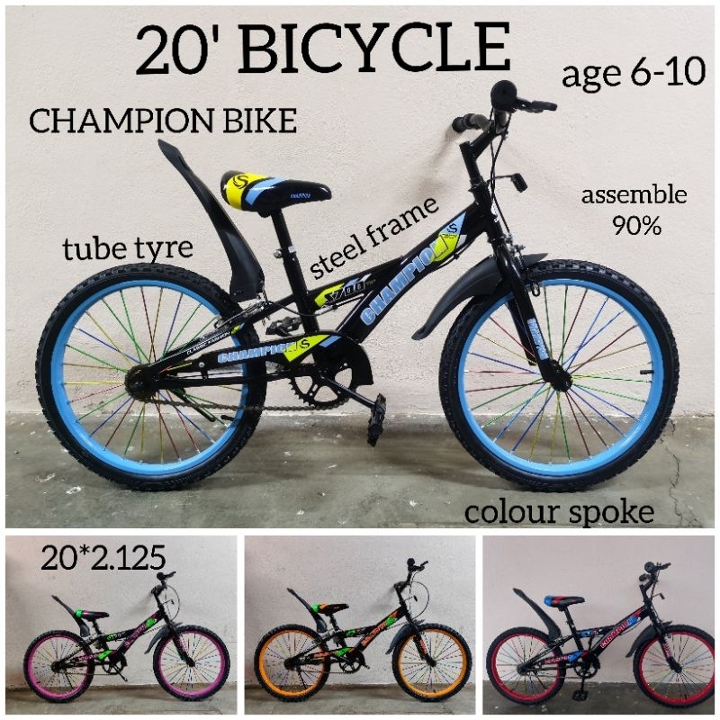 VVM: (SIAP PASANG) BASIKAL BUDAK 20 inci sesuai 7-10 TAHUN BASIKAL MURAH KIDS BICYCLE CHAMPION ...