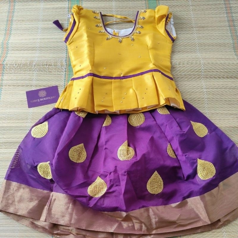 Puff Sleeve Kutties Pattu Pavadai Ready to ship | Shopee Malaysia