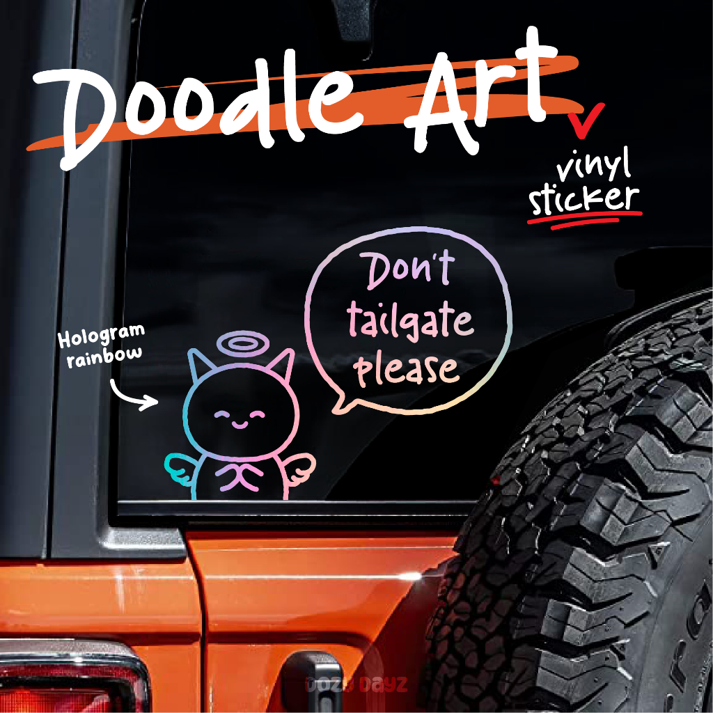 DOZY DAYZ Doodle Art Vinyl Sticker | Cute & Funny Car Decal ...
