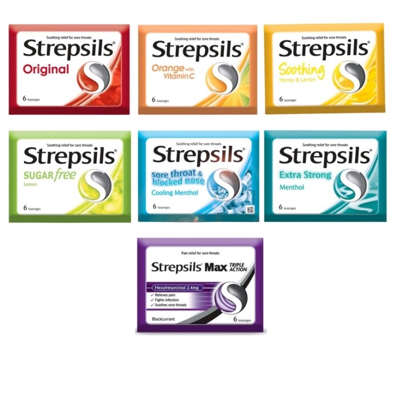 STREPSILS 6 Lozenges Original | Sugar Free Lemon | Honey | Orange ...