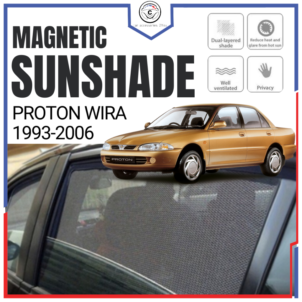 Proton Wira / Wira Aeroback / SE OEM Magnetic Sunshade 4PCS | Shopee ...