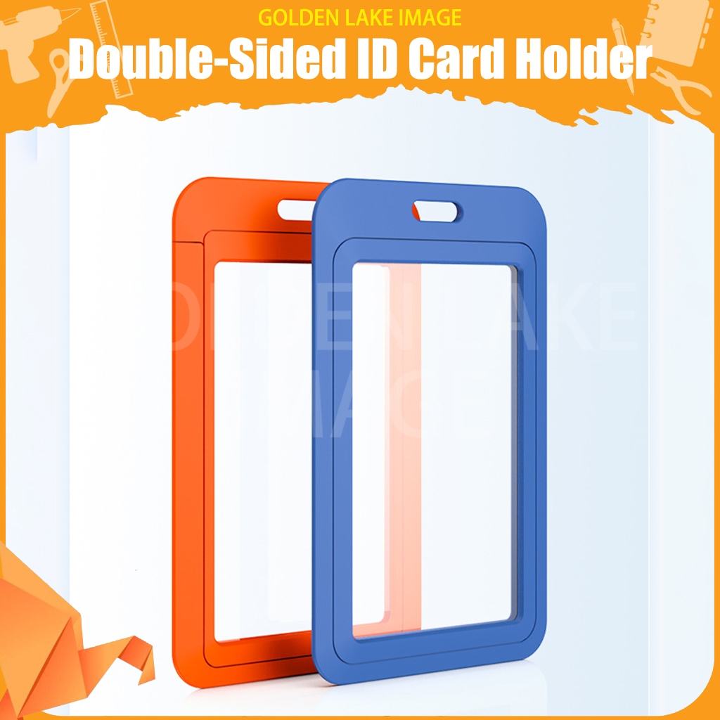 Double-Sided ID Card Holder 5.4cm x 8.5cm ID Protector Vertical ID Case ...