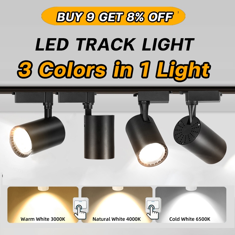 【6pcs/4pcs/3pcs】3 Color LED Track Lights spotlight 50W 40W 30W Complete ...