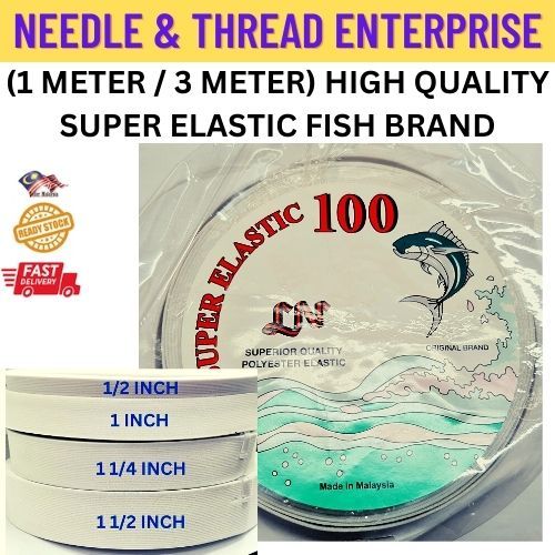 (1 ROLL) GETAH PINGGANG LEMBUT FISH BRAND /HIGH QUALITY SUPER ELASTIC ...