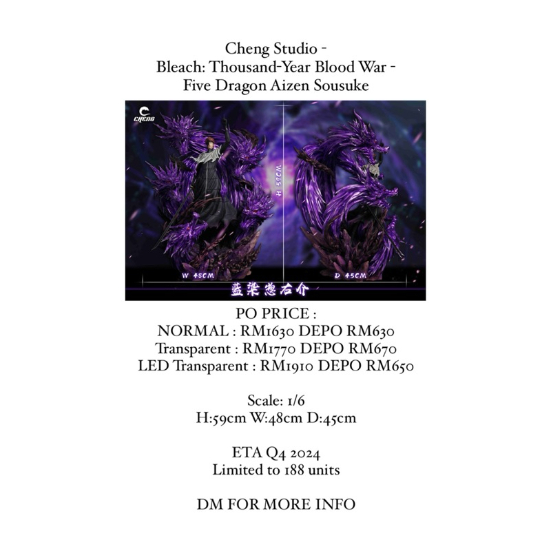Cheng Studio - Bleach: Thousand-Year Blood War - Five Dragon Aizen ...