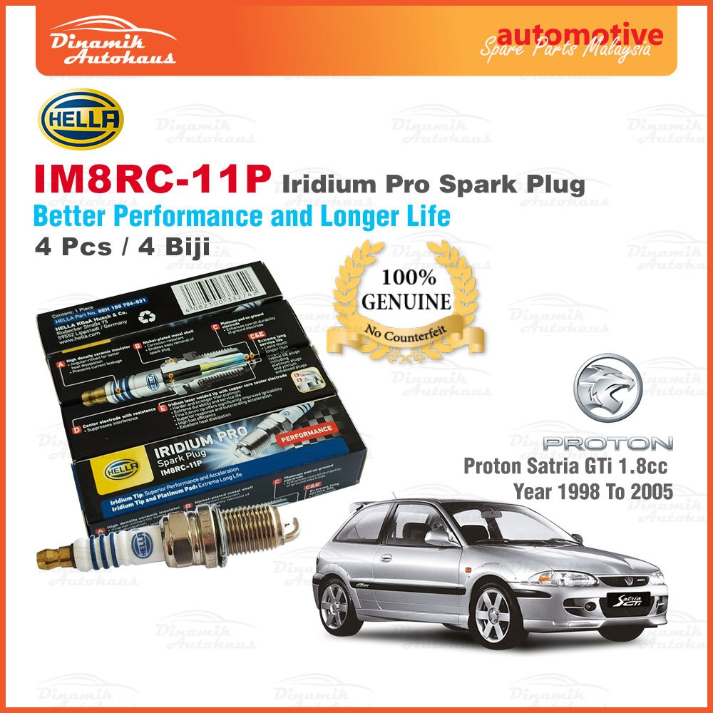 Proton Satria GTi 1.8cc 4G93 Engine Year 1998 To 2005 Hella Iridium Pro ...