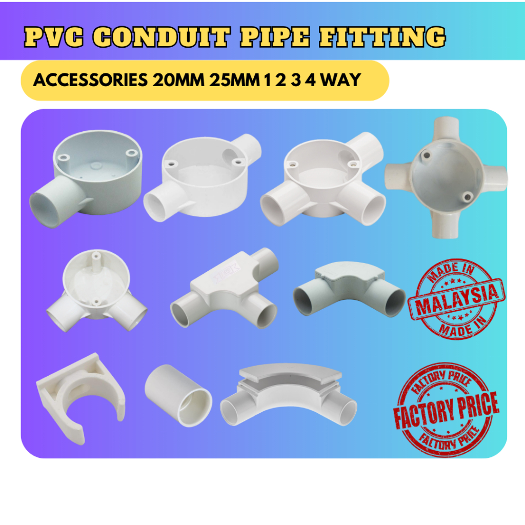 PVC Conduit Pipe Fitting Accessories 20mm 25mm 1 2 3 4 Way Box Tee ...