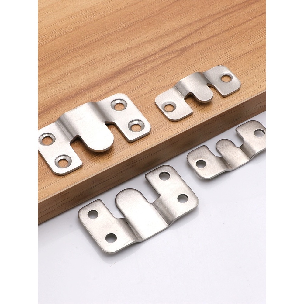 (1 pc) Stainless Steel Hook Clip Furniture Connector Frame Hanger Wall ...