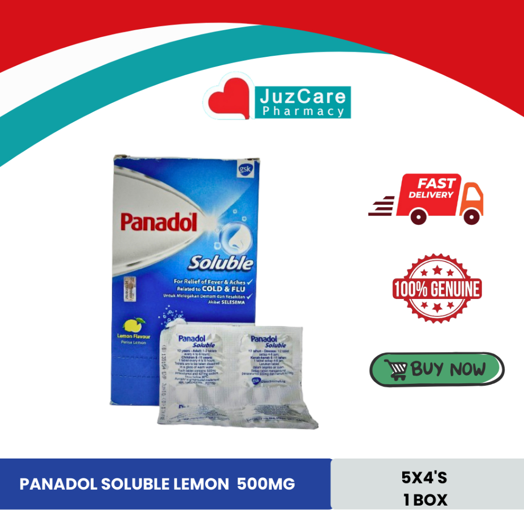 PANADOL SOLUBLE LEMON FLAVOR | 5x4's | Shopee Malaysia