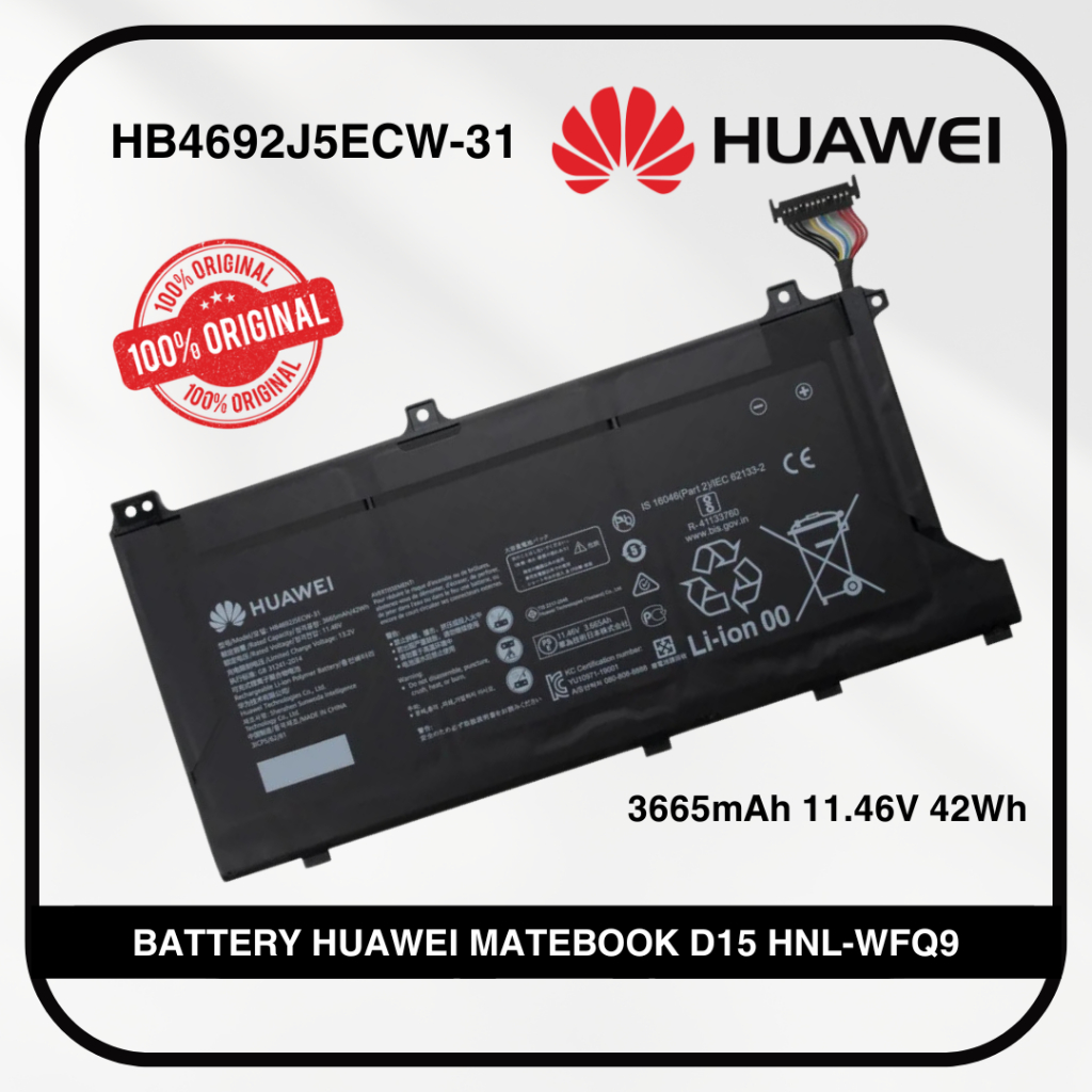 Original Huawei HB4692J5ECW-31 for Matebook D15 HNL-WFQ9 Battery ...