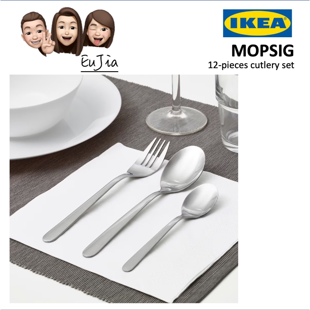 [-original] - MOPSIG - 12-pieces cutlery set (Genuine IKEA) | Shopee ...