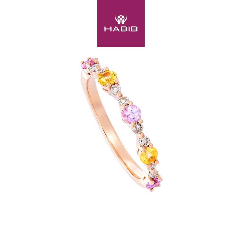 HABIB Chic Collection Pink Sapphire and Yellow Sapphire Diamond Ring in ...