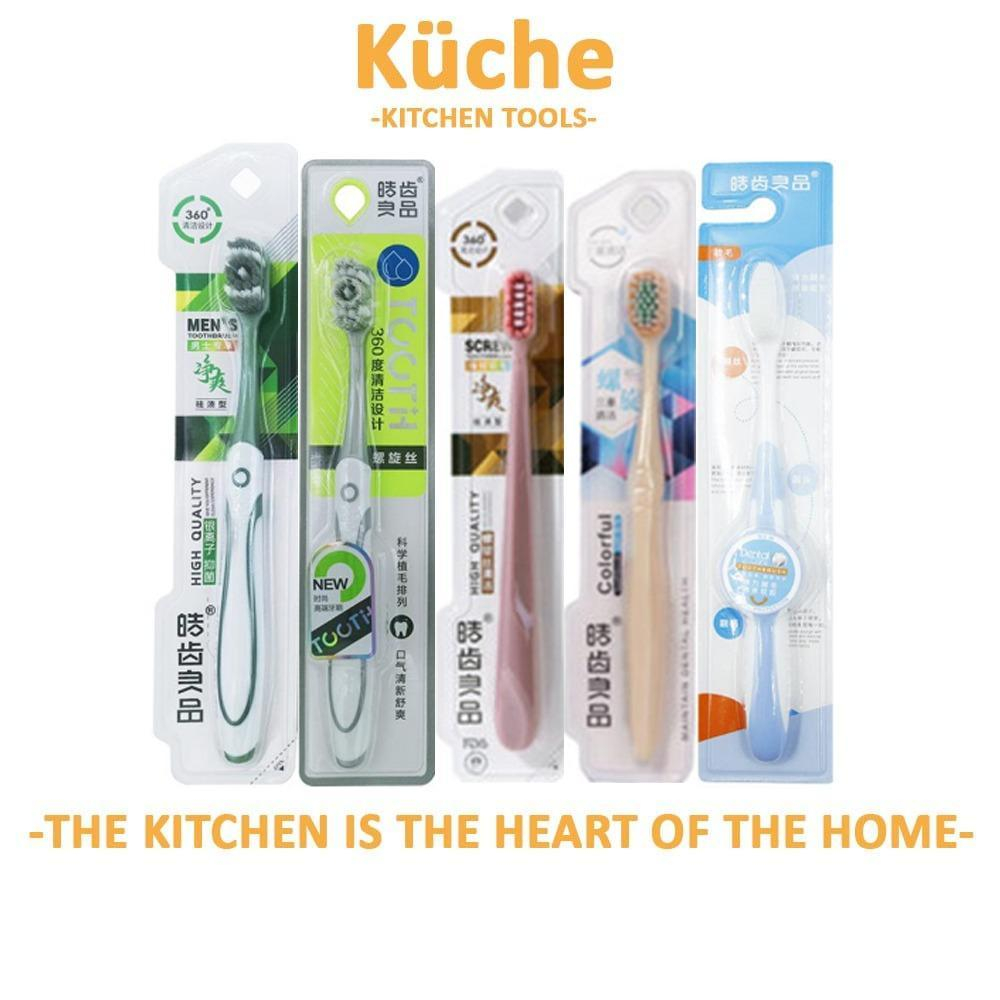 KUCHE Adult Toothbrush Soft Medium Hard Bristles Tooth Tobacco Stains ...