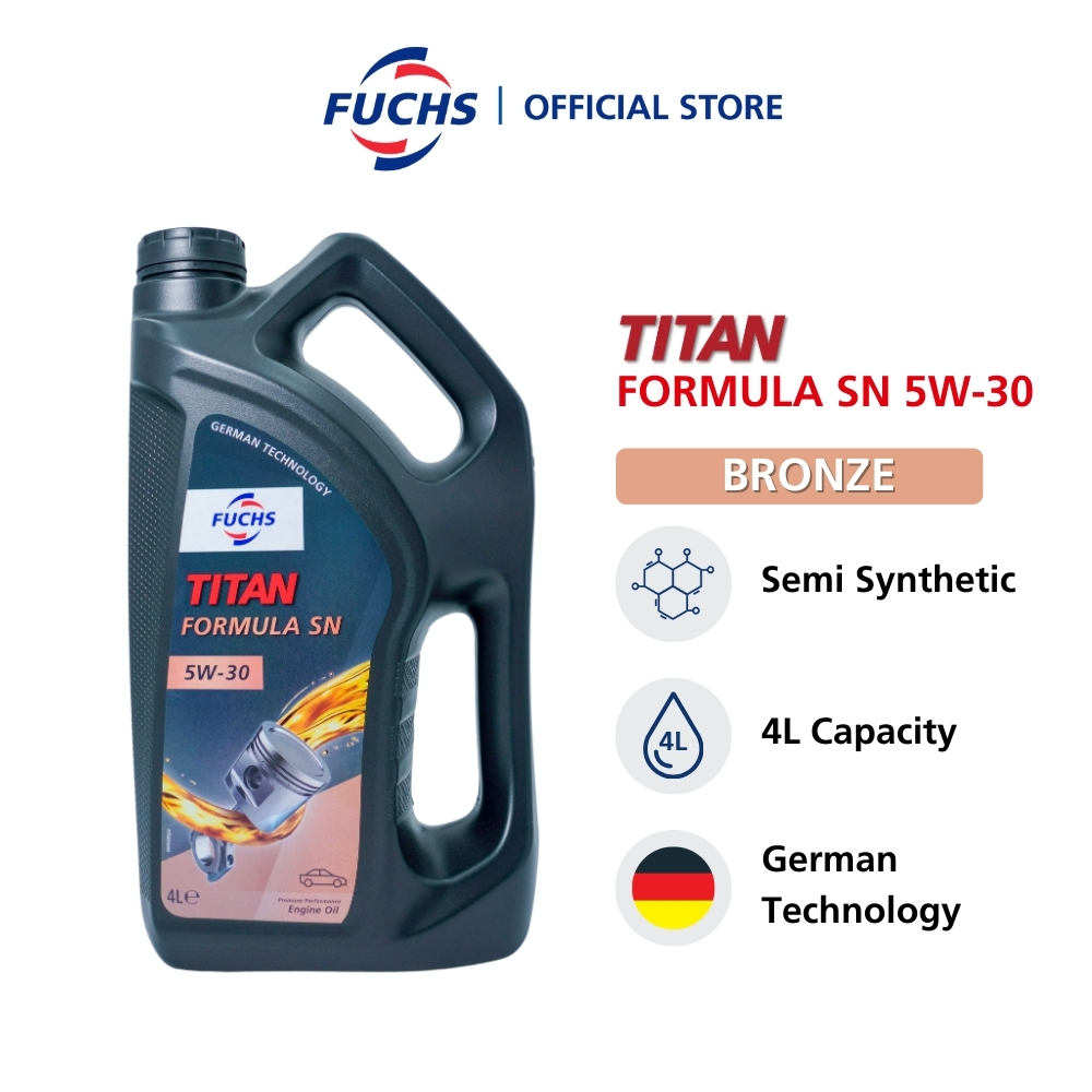 Titan Formula SN SAE 5W30 Semi Synthetic Engine Oil 4L Automotive Car ...