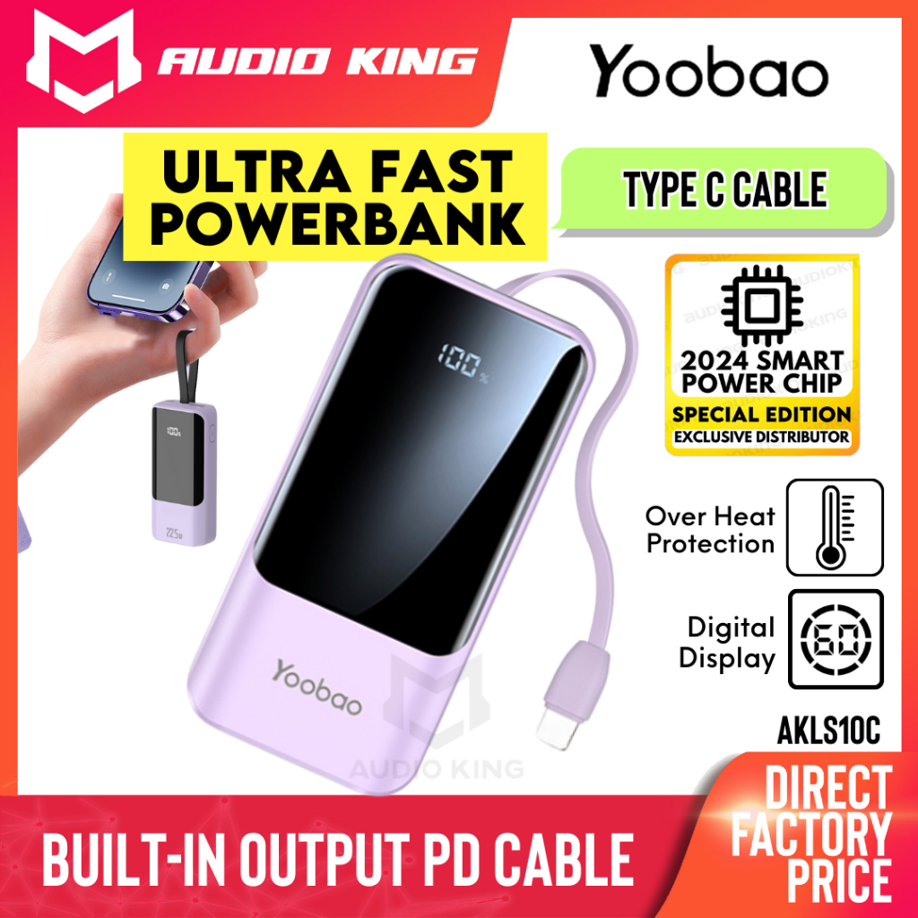 YOOBAO Fast Charging 22.5W Powerbank PD 10000mAh QC Original With USB ...