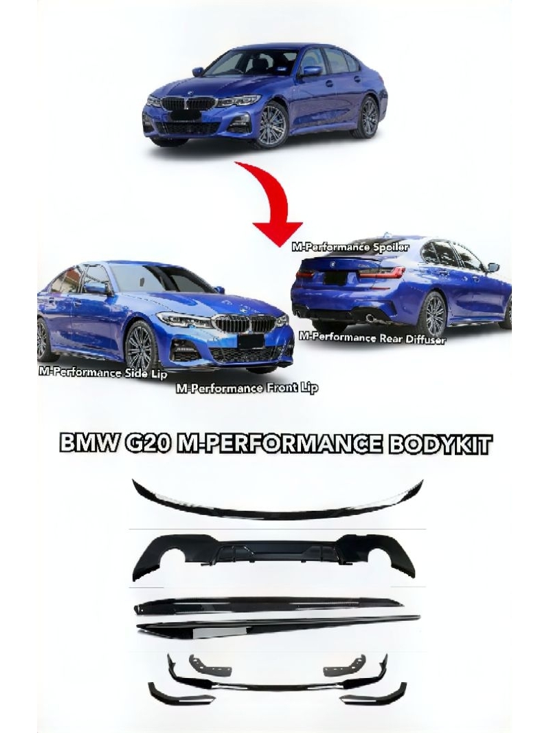 BMW G20 330i 330e MP Fullset Bodykit Front Lip Rear Diffuser Spoiler ...