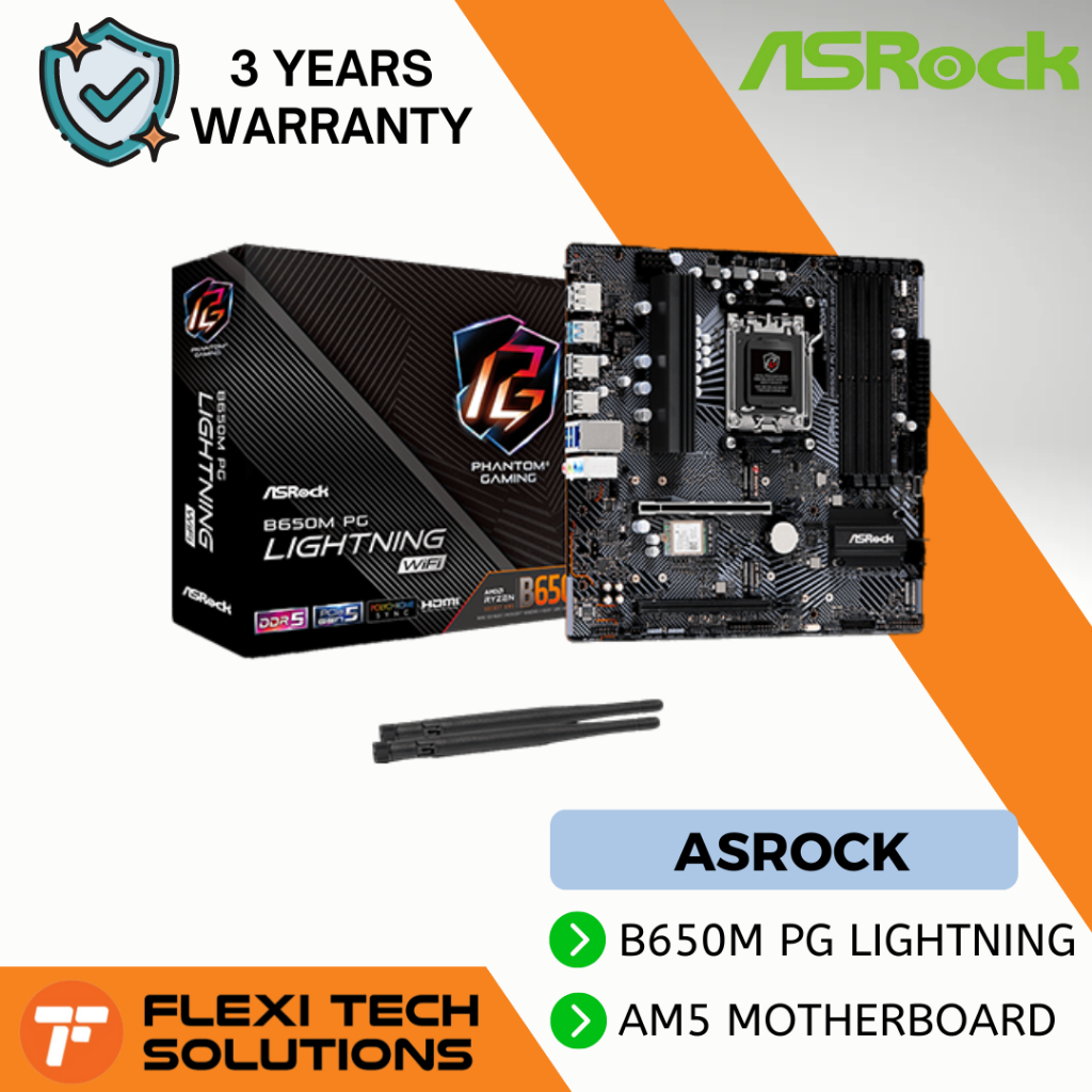 Flexi Tech ASRock B650M PG Lightning WiFi DDR5 AM5 Motherboard | Shopee Malaysia