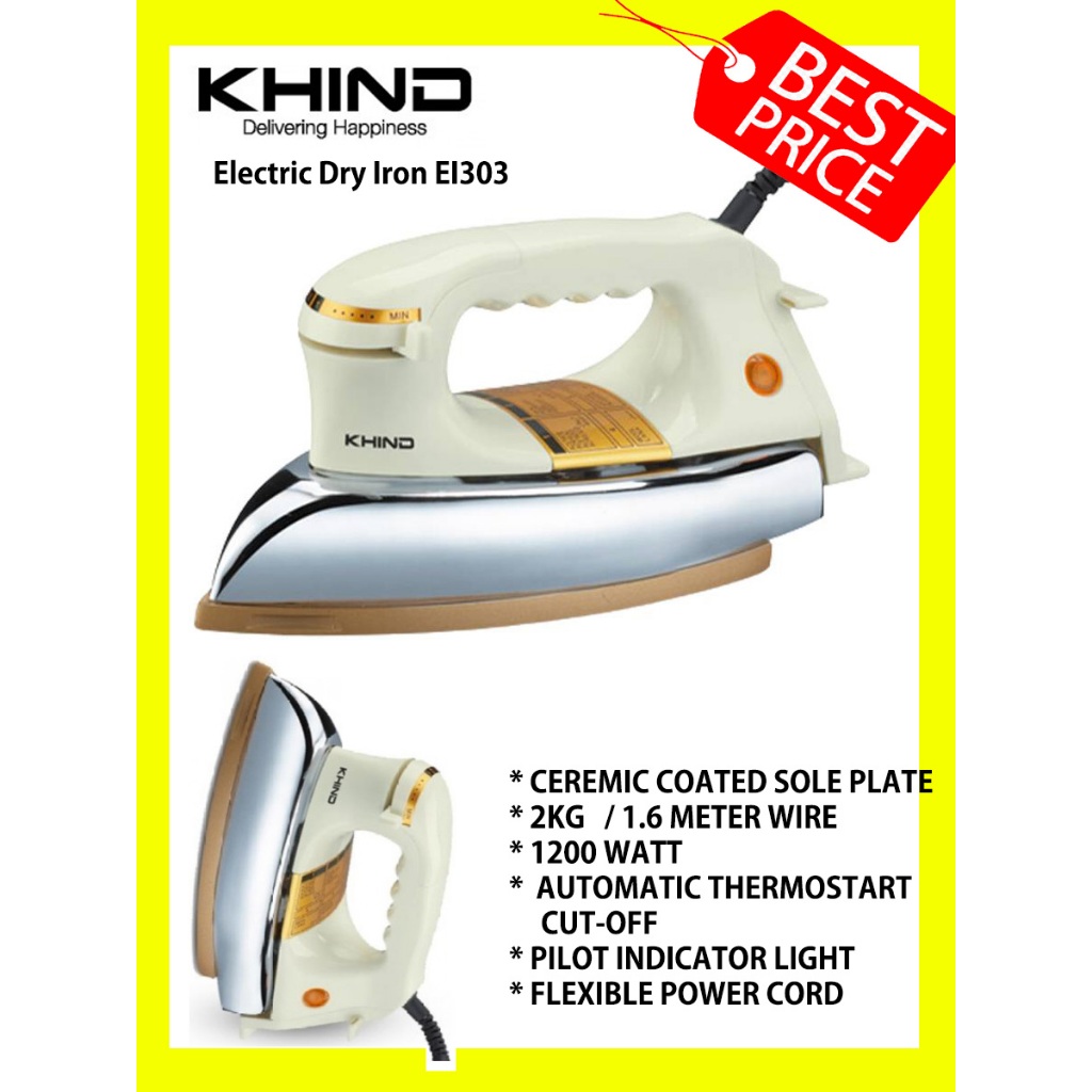 KHIND EI303 Electric Dry Iron / Seterika 2kg | Shopee Malaysia