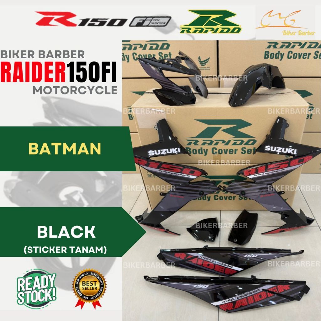 RAPIDO Coverset Suzuki R150 Fi Batman Black Purple Red Body Cover ...
