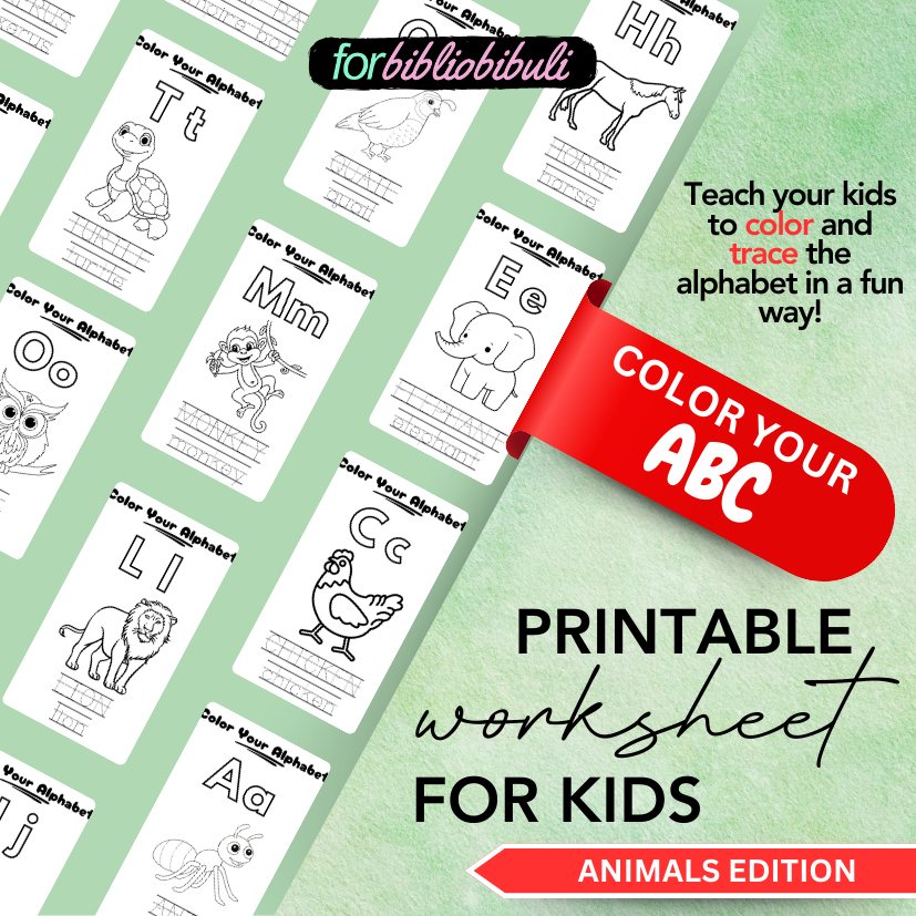 [PRINTABLE PDF] Animals Edition Color and Trace Alphabet ABC Practice ...