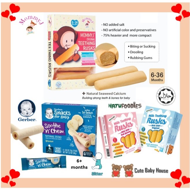 Halal Mommyj MommyJ Original Teething Rusks / Natufoodies Baby Rusks ...