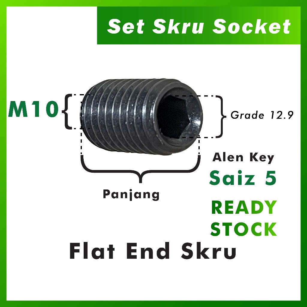 M10 SOCKET ALLEN KEY SET SCREW | Shopee Malaysia