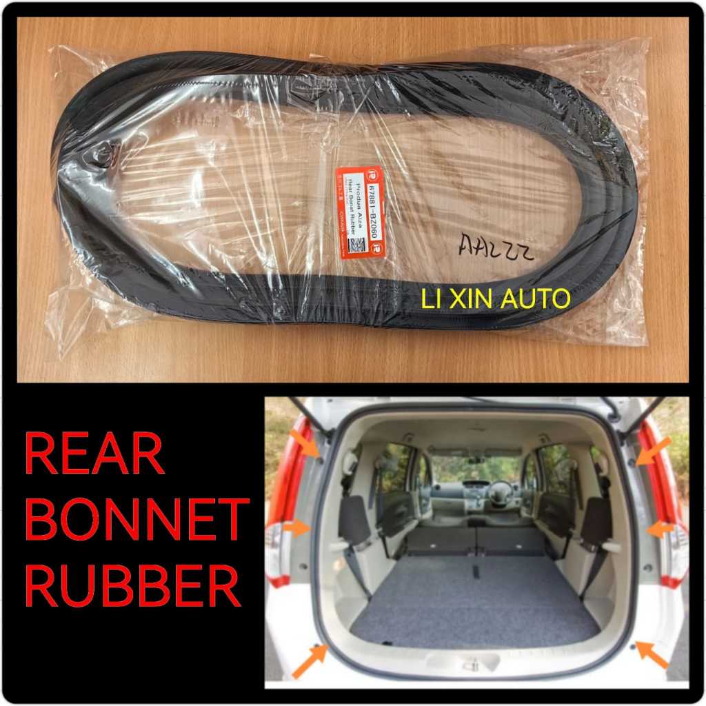 PERODUA ALZA 2009-2018 REAR BONNET RUBBER / TAIL GATE RUBBER / TRUNK ...