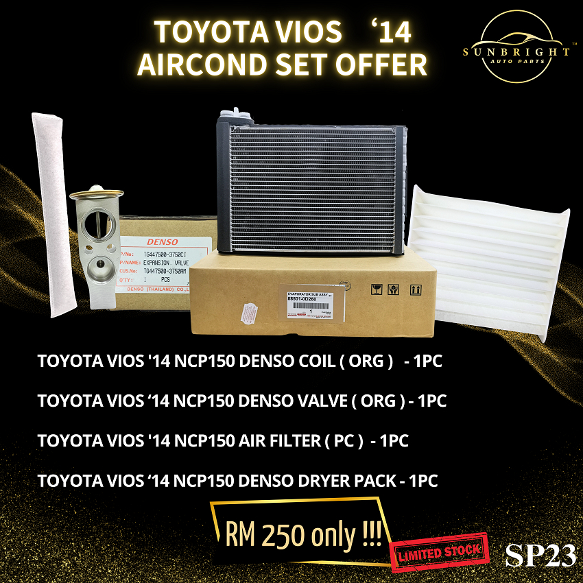 TOYOTA VIOS '14 DENSO COIL ( ORG ) + VALVE ( ORG ) + AIR FILTER ( PC ) + DRYER PACK ( 0800 ) OB ...