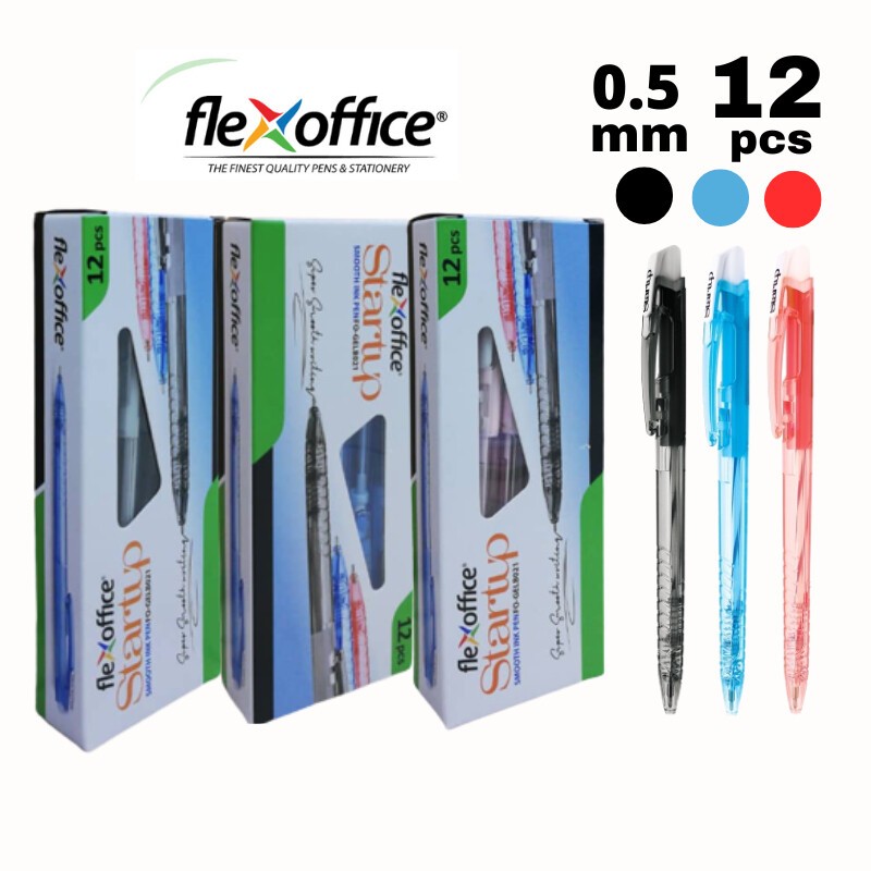 FLEXOFFICE STARTUP Retractable Ballpoint SMOOTH INK PEN (12PCS/BOX) | Shopee Malaysia