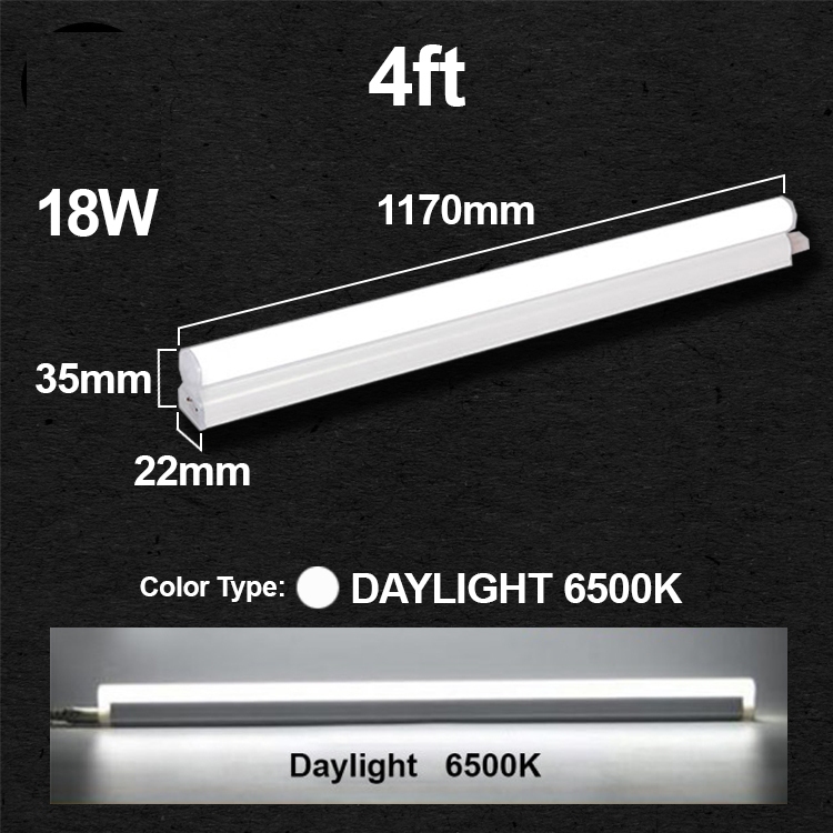 Premium LED T5 Tube Light Lamp Bulb Complete Set Ceiling Light Single & 3 Color Long Tube 1ft ...