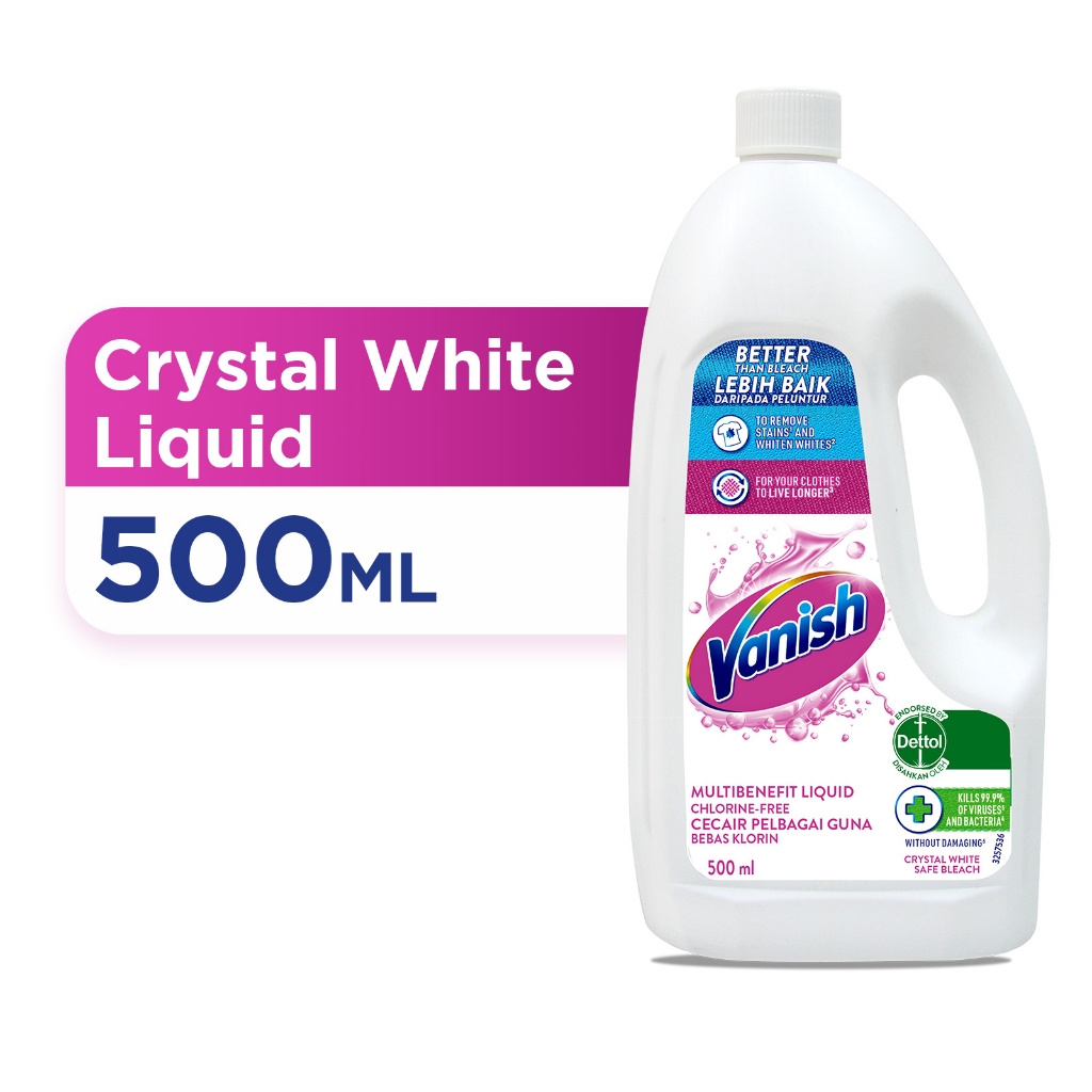 Vanish Crystal White Fabric Clothes Stain Remover Liquid 500ml | Shopee ...