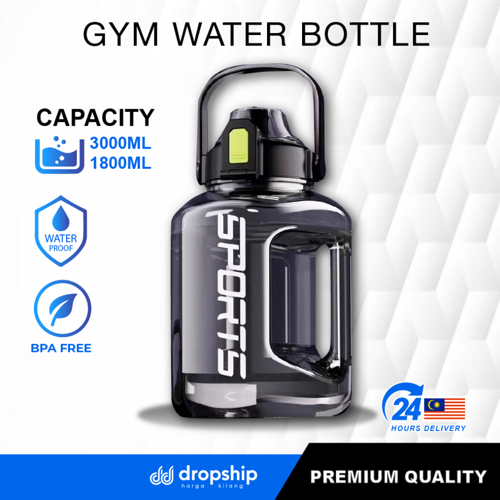 Botol Sukan Kapasiti Besar Bebas BPA dengan Penyedut dan Tali Botol ...