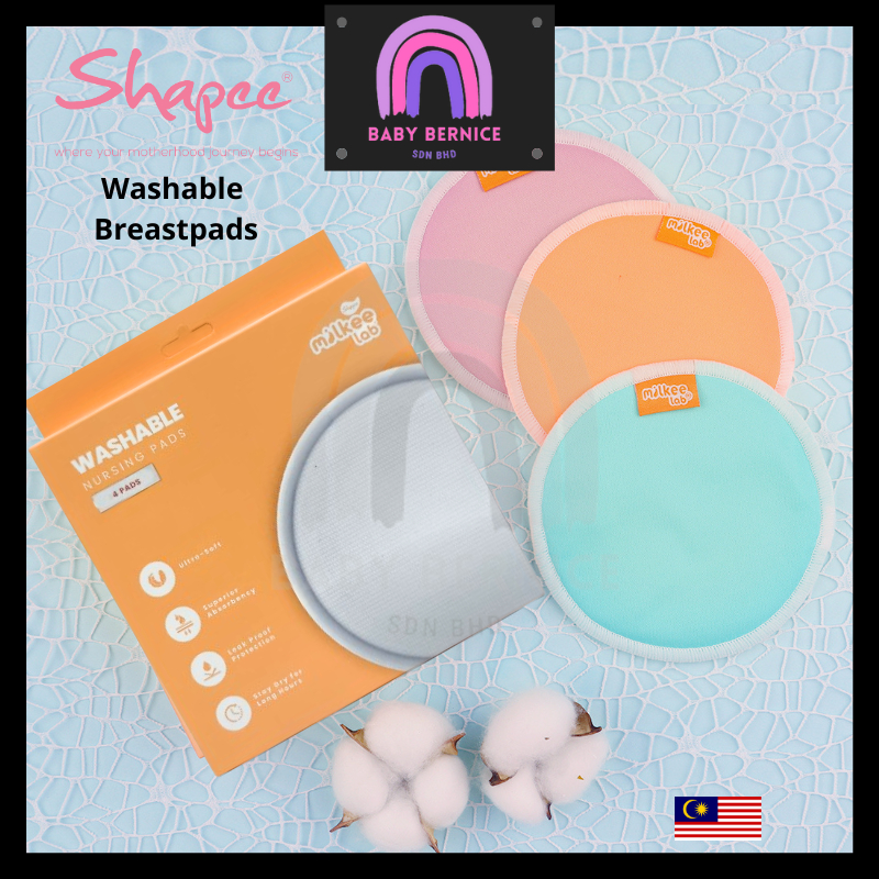 SHAPEE *WASHABLE NURSING PAD* MIlkee Lab Reusable Washable Breastpad ...