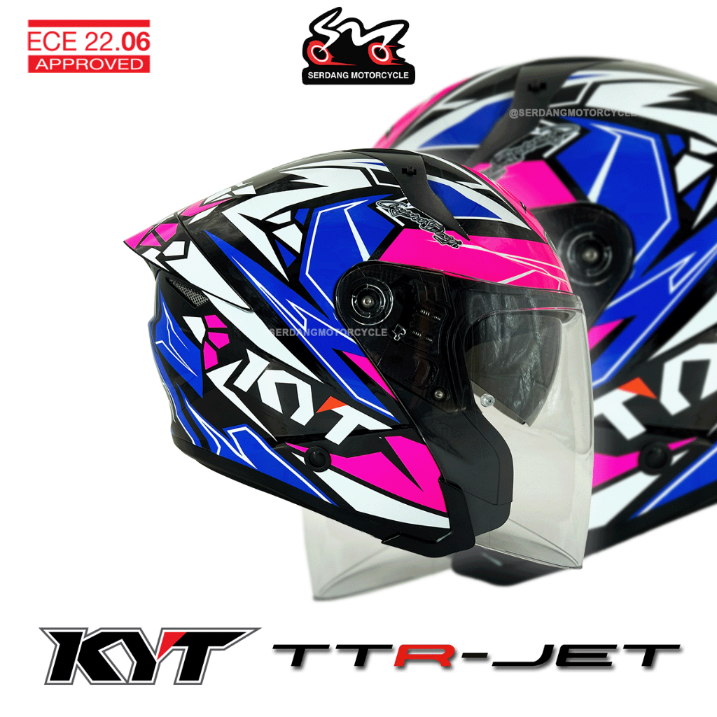 KYT HELMET KYT TTR JET KASMA 2023 OPEN FACE HELMET DOUBLE VISOR X001 ...