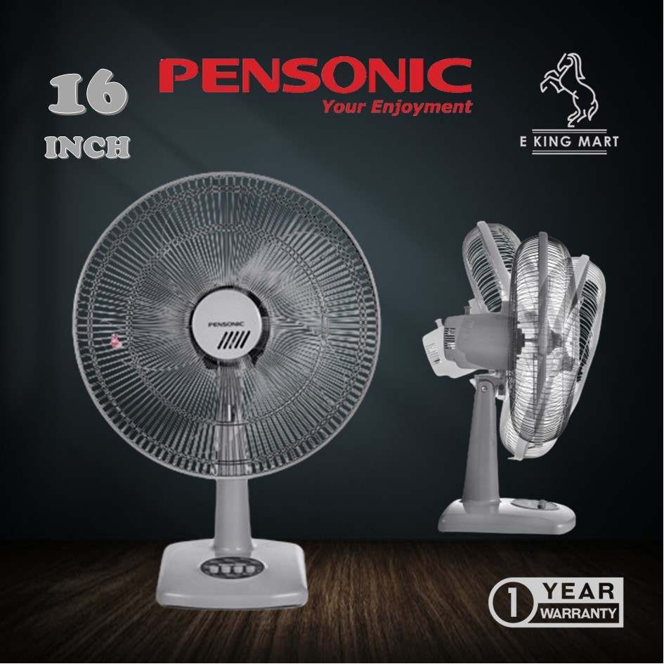 Pensonic 16" Table Fan 5 Blade Design Desk Fan PF-4105 16 inch Grey 3 ...
