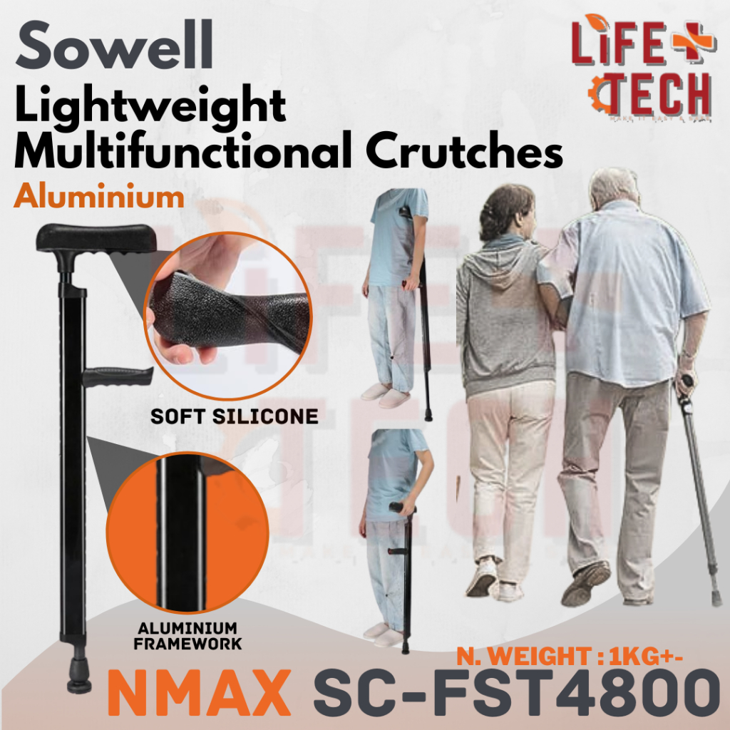 Sowell Heavy Duty Lightweight Multifunctional Crutches | Underarm ...