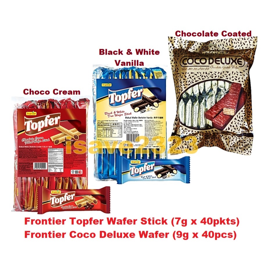 Frontier Coco Deluxe Choco Coated Wafer (9gx40pcs) / Topfer Wafer Stick ...
