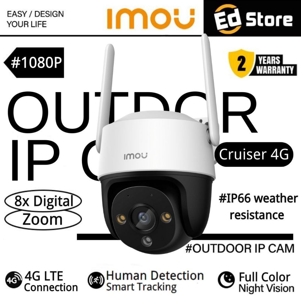 Dahua IMOU Cruiser 4G 1080P (2MP) PT IP66 Outdoor Camera , Smart Color ...