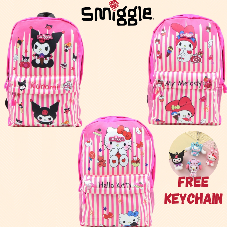 (Free Keychain) Smiggle Kuromi School Bag Primary School Girls Backpack ...