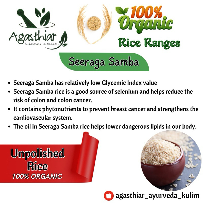 100% Organic Seeraga Samba Rice 1kg | Shopee Malaysia