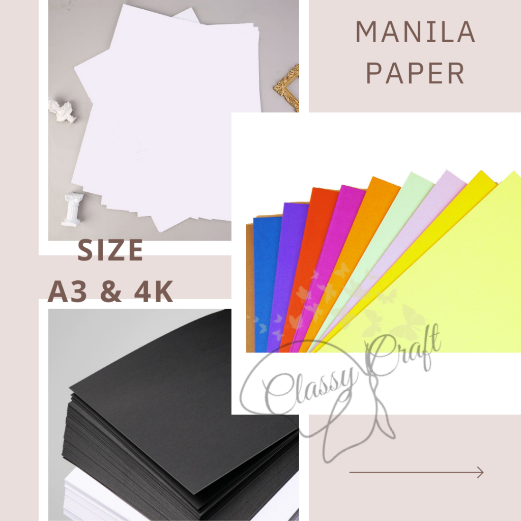 Art Paper Manila Card Size A3 220gram and 4K Color Card Paper | Shopee ...