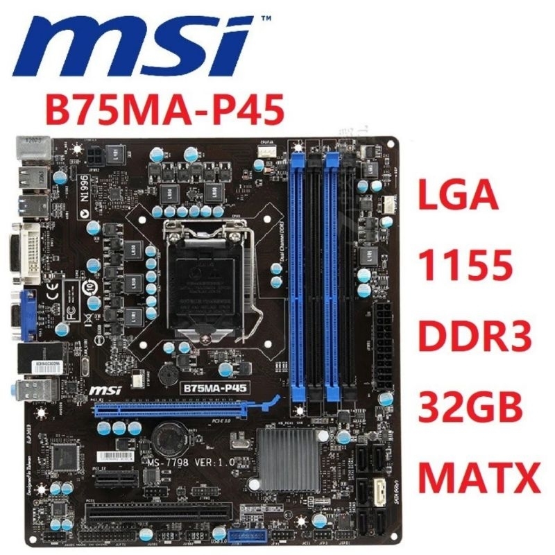 B75MA-P45 Faulty LGA 1155 motherboard | Shopee Malaysia