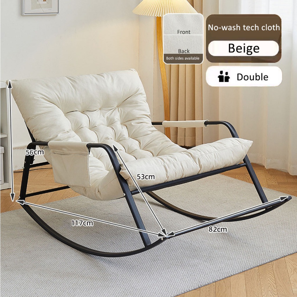 Double Rocking Chair Lazy Sofa Large Lazy Chair Nordic Style Recliner ...