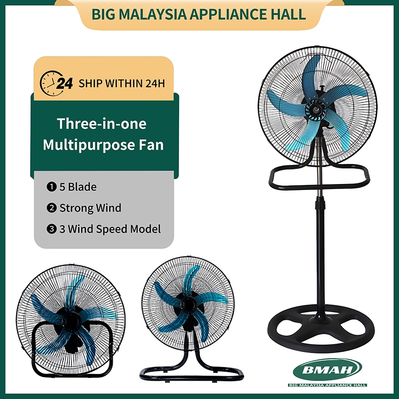 industrial Stand Fan kipas industri 18 inch 5 Blades Fan three speeds ...