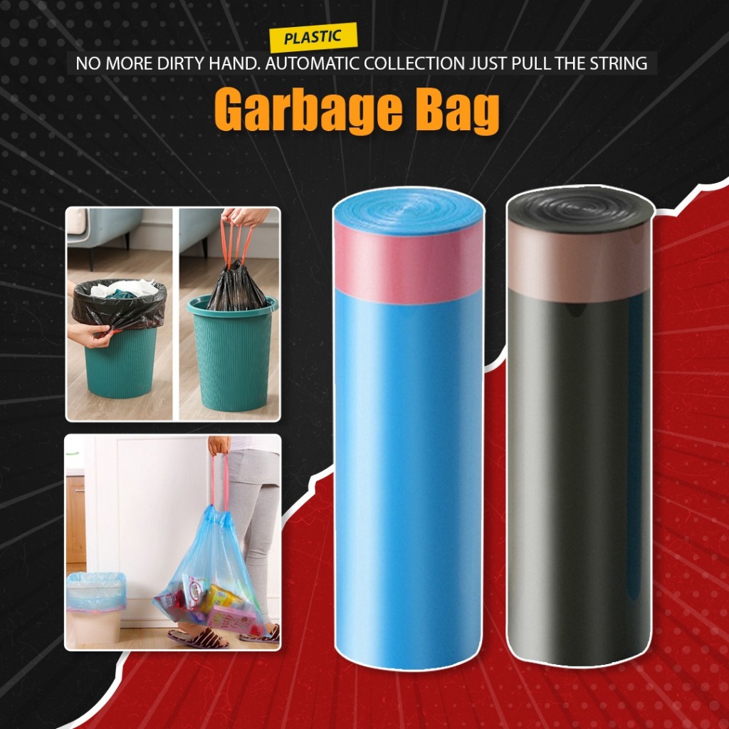 Home Garbage bags Office Cleaning Drawstring handle trash bags with ...