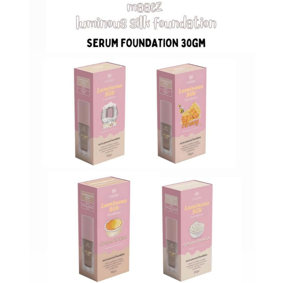 MAAEZ SERUM FOUNDATION 30GM | LUMINOUS SILK POWERED | HONEY | CREAM ...