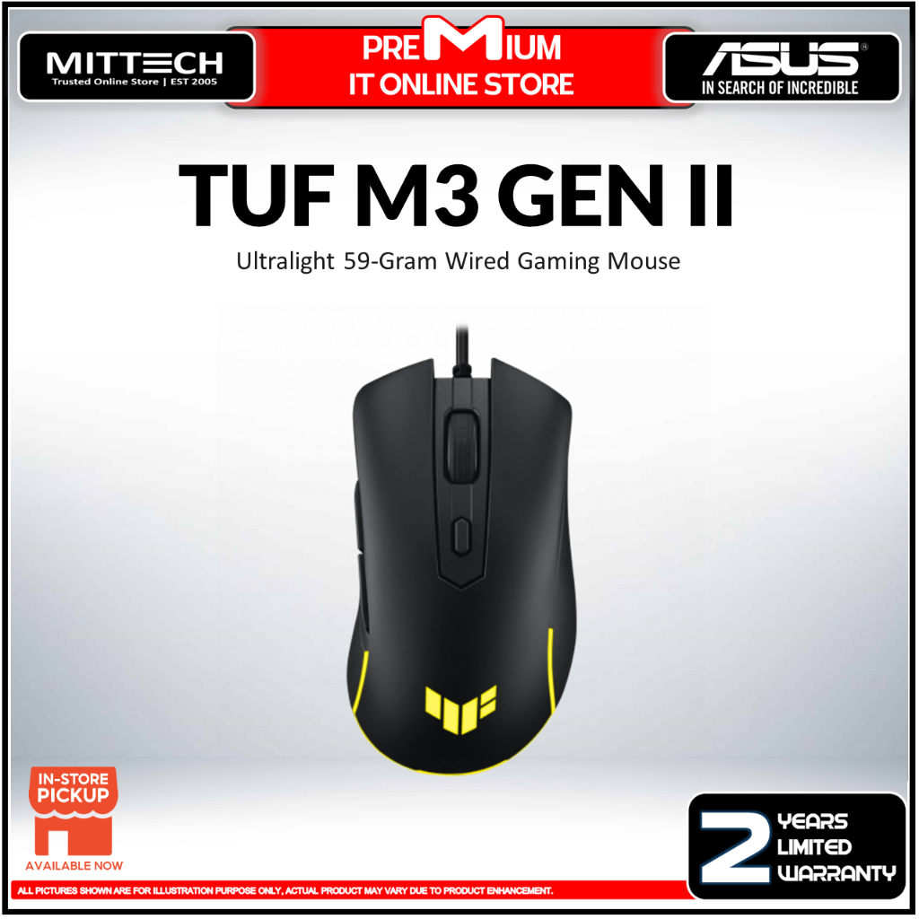 Asus Gaming Mice TUF M3 GEN II | Ultralight Ergonomic Design | Shopee ...