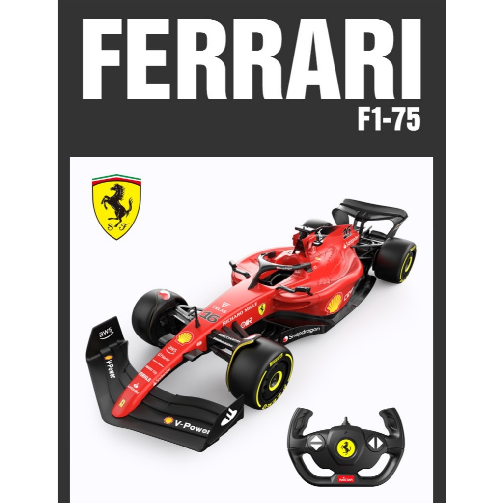 RASTAR Original Licensed 2.4Ghz R/C 1:12 Ferrari F1-75 Formula 1 ...